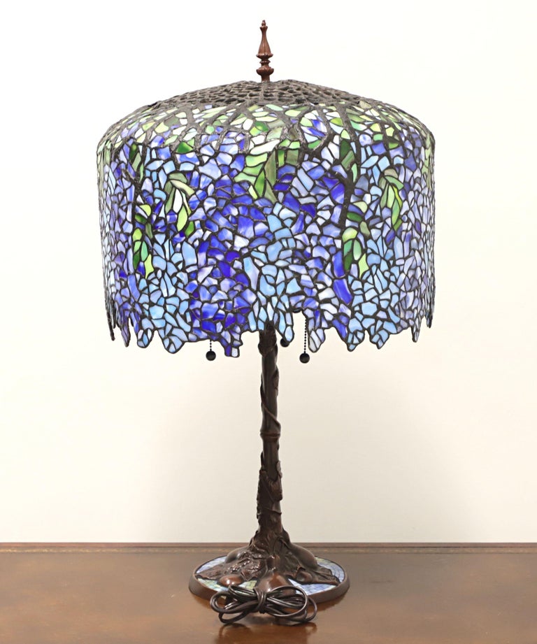 21st Century Large Tiffany Style Wisteria Table Lamp For Sale at 1stDibs