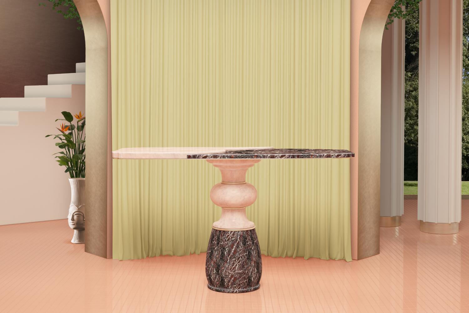 21st Century Latin Console Rosso Alicante Marble Estremoz Rosa Marble ...