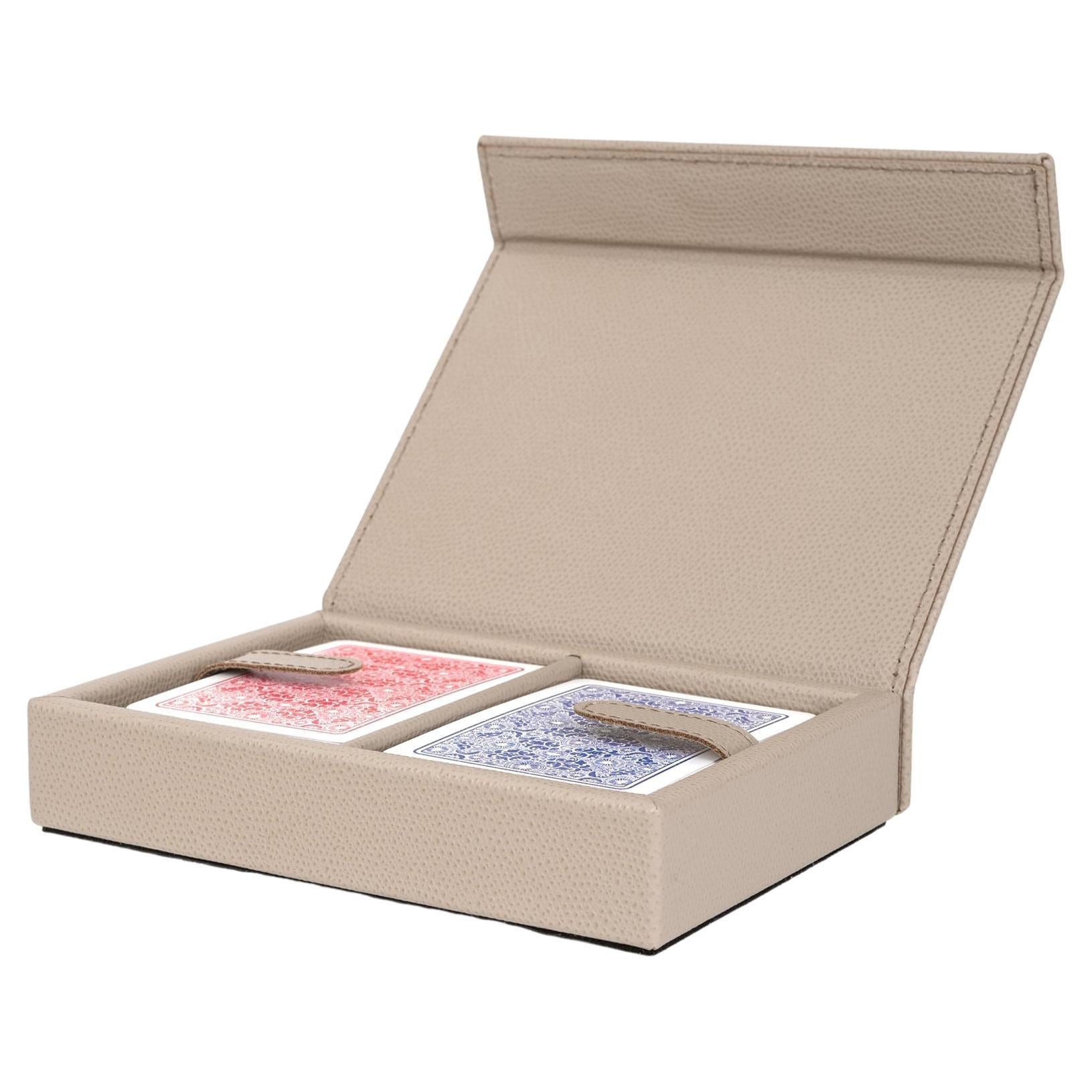 21st Century Leather Playing Cards Holder Handcrafted in Italy For Sale ...