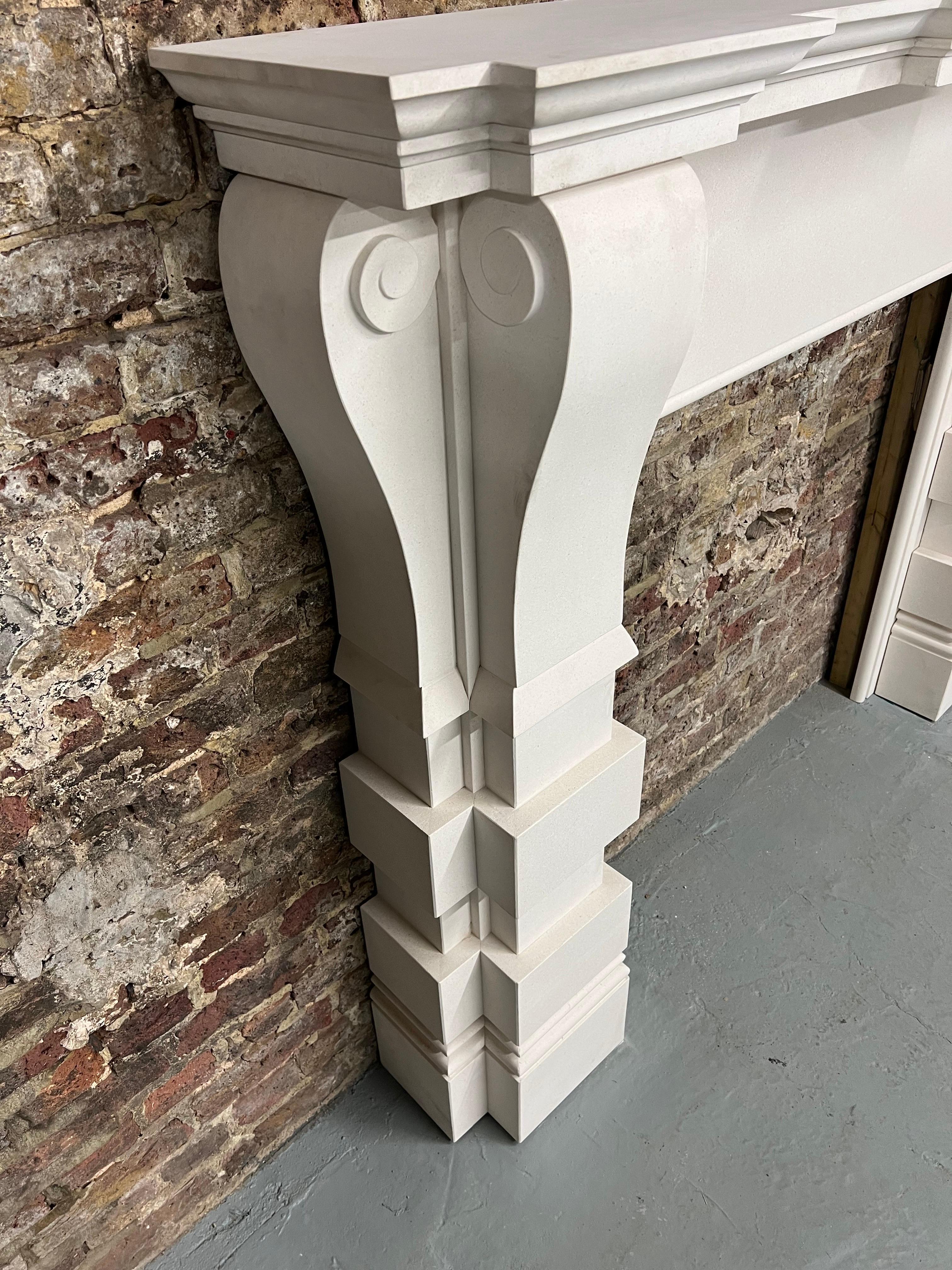 21st Century Limestone Fireplace Mantlepiece For Sale at 1stDibs