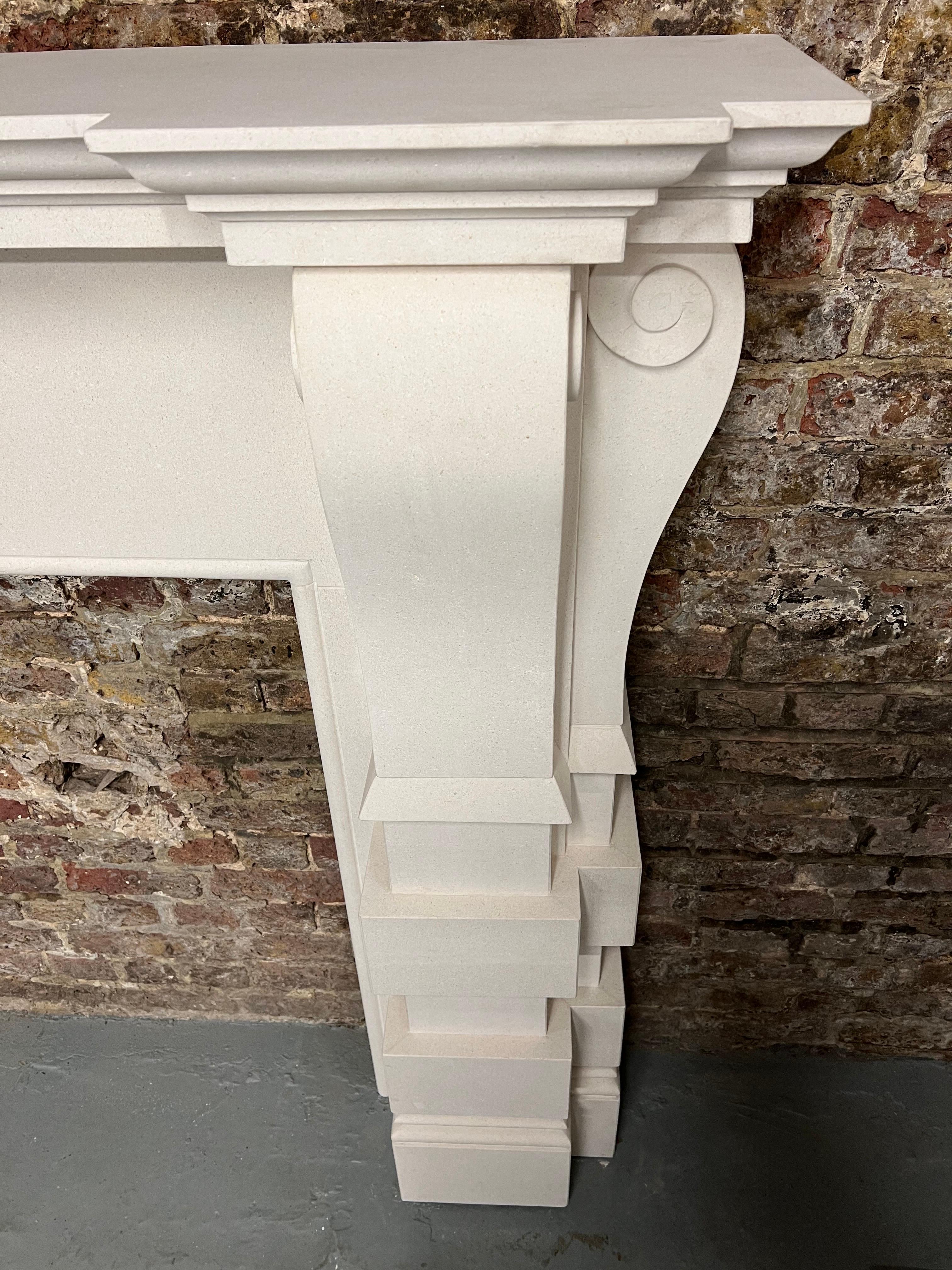 21st Century Limestone Fireplace Mantlepiece For Sale at 1stDibs