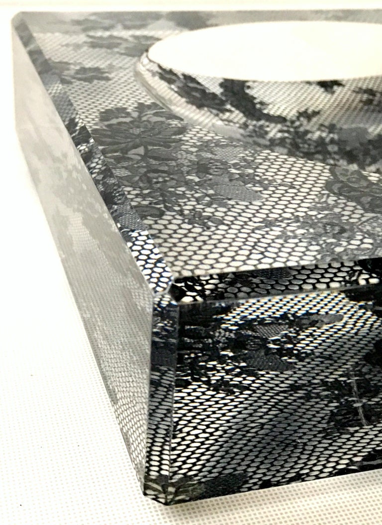 21st Century Lucite Square and Round "Lace" Bowl by Alexandra Von ...