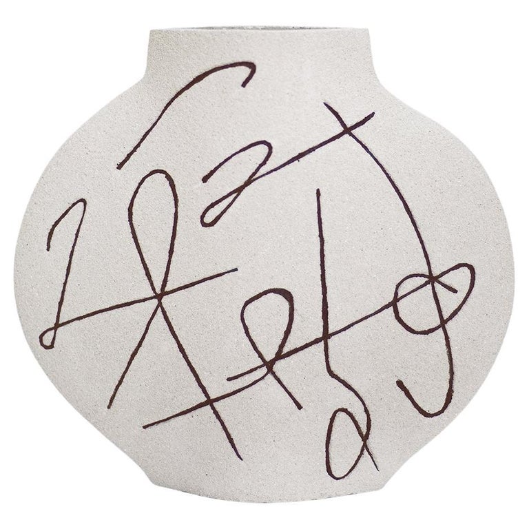 21st Century Lune 'M',Lines Vase in Ceramic, Hand-Crafted in France For ...