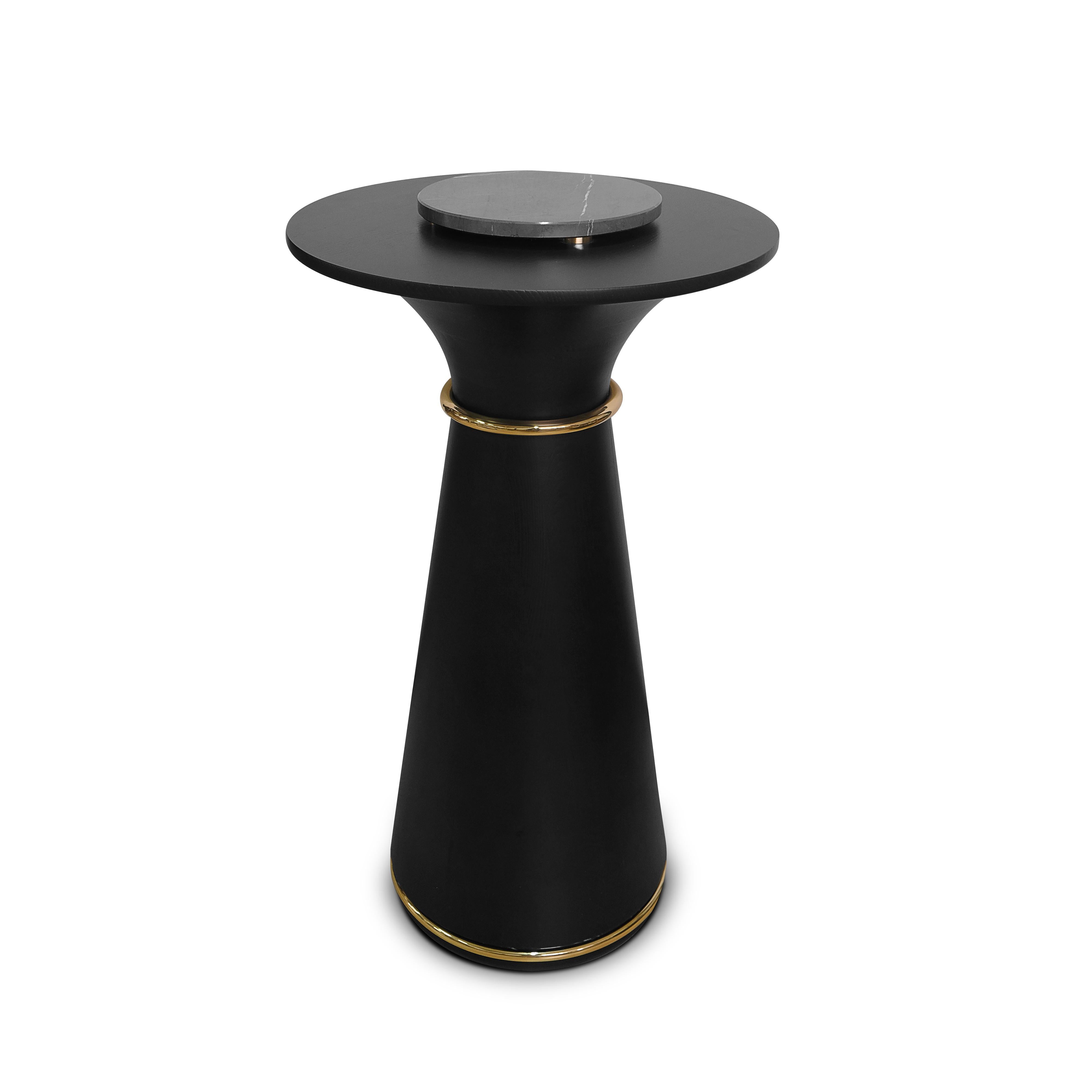 21st Century Manhattan Bar Table Black Stained Ash Wood For Sale at 1stDibs