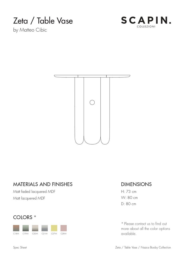 21st Century Matteo Cibic Yellow Vase Table Matt Lacquered MDF Scapin ...