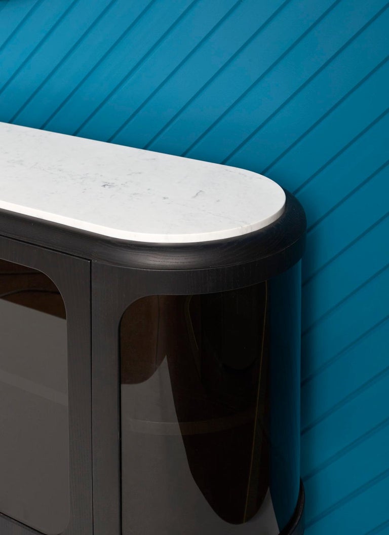 21st Century Matteo Zorzenoni Sideboard Matt Lacquered Wood Marble ...