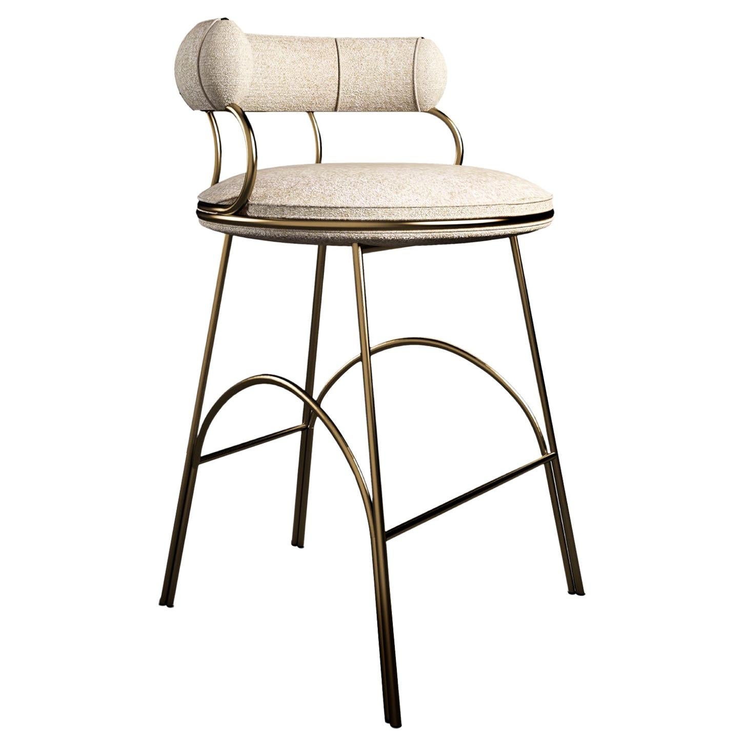 Modern Brass Austin Dining Chair Dobby Textile For Sale at 1stDibs ...
