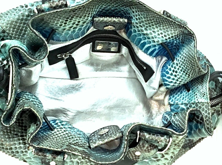 21st Century Michael Kors Blue Python Leather and Chrome "Rehearsal ...
