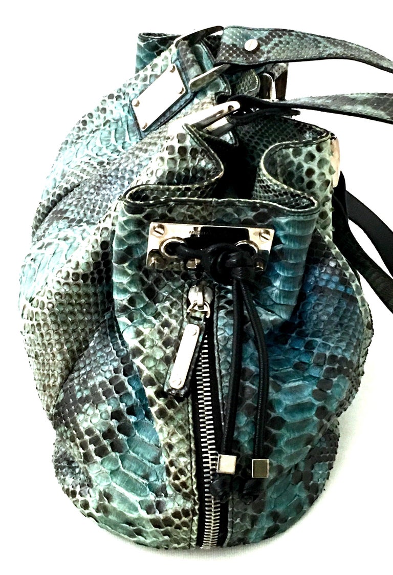 21st Century Michael Kors Blue Python Leather and Chrome "Rehearsal ...