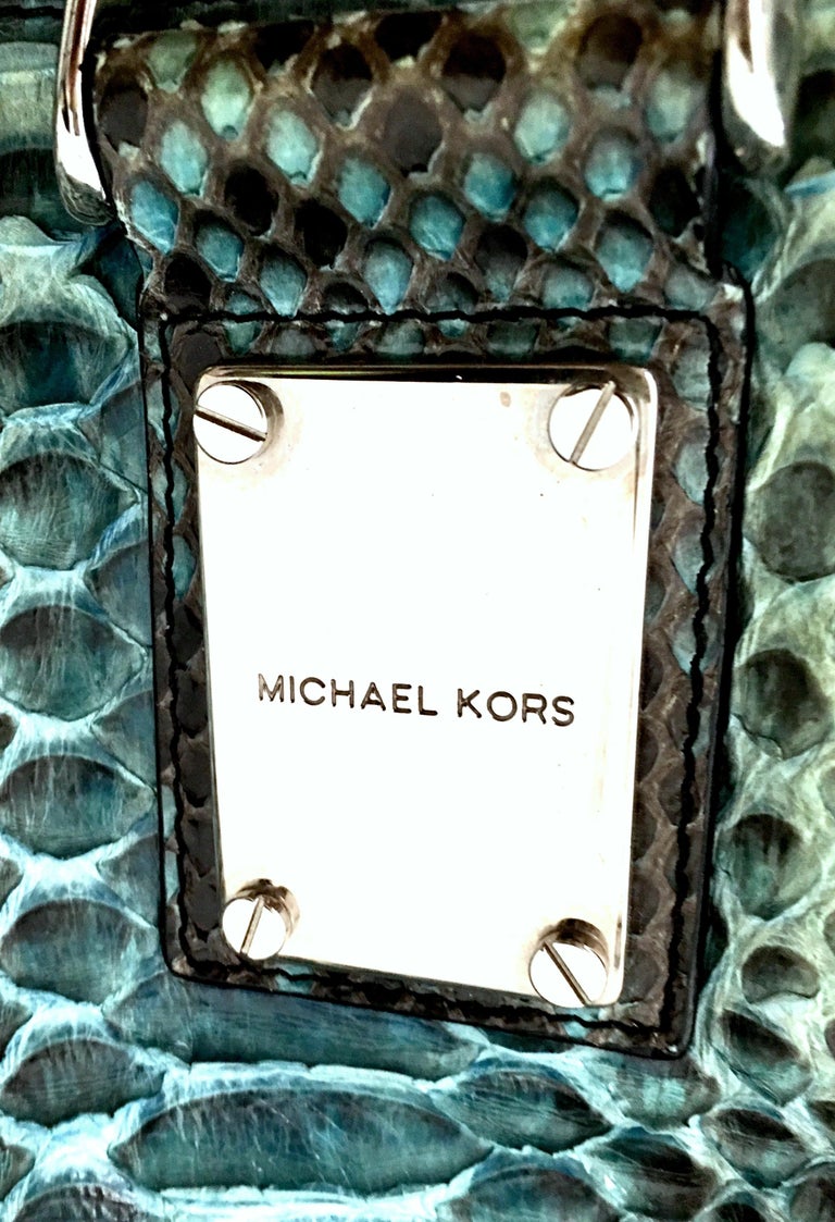21st Century Michael Kors Blue Python Leather and Chrome "Rehearsal ...
