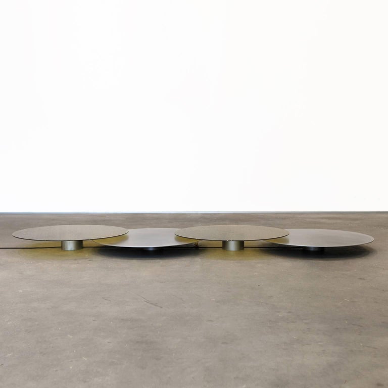 21st Century Minimalist Aluminium and Glass, Turning Tables For Sale at ...
