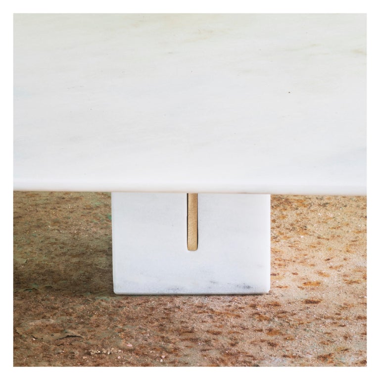 21st Century, Minimalist, European Serve Ware, White Greek Marble and ...