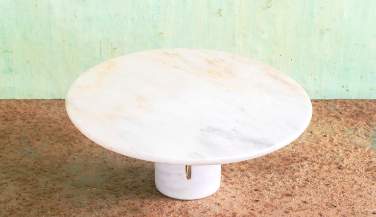 21st Century, Minimalist, European Serve Ware, White Greek Marble and ...