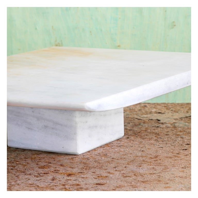 21st Century, Minimalist, European Serve Ware, White Greek Marble For ...