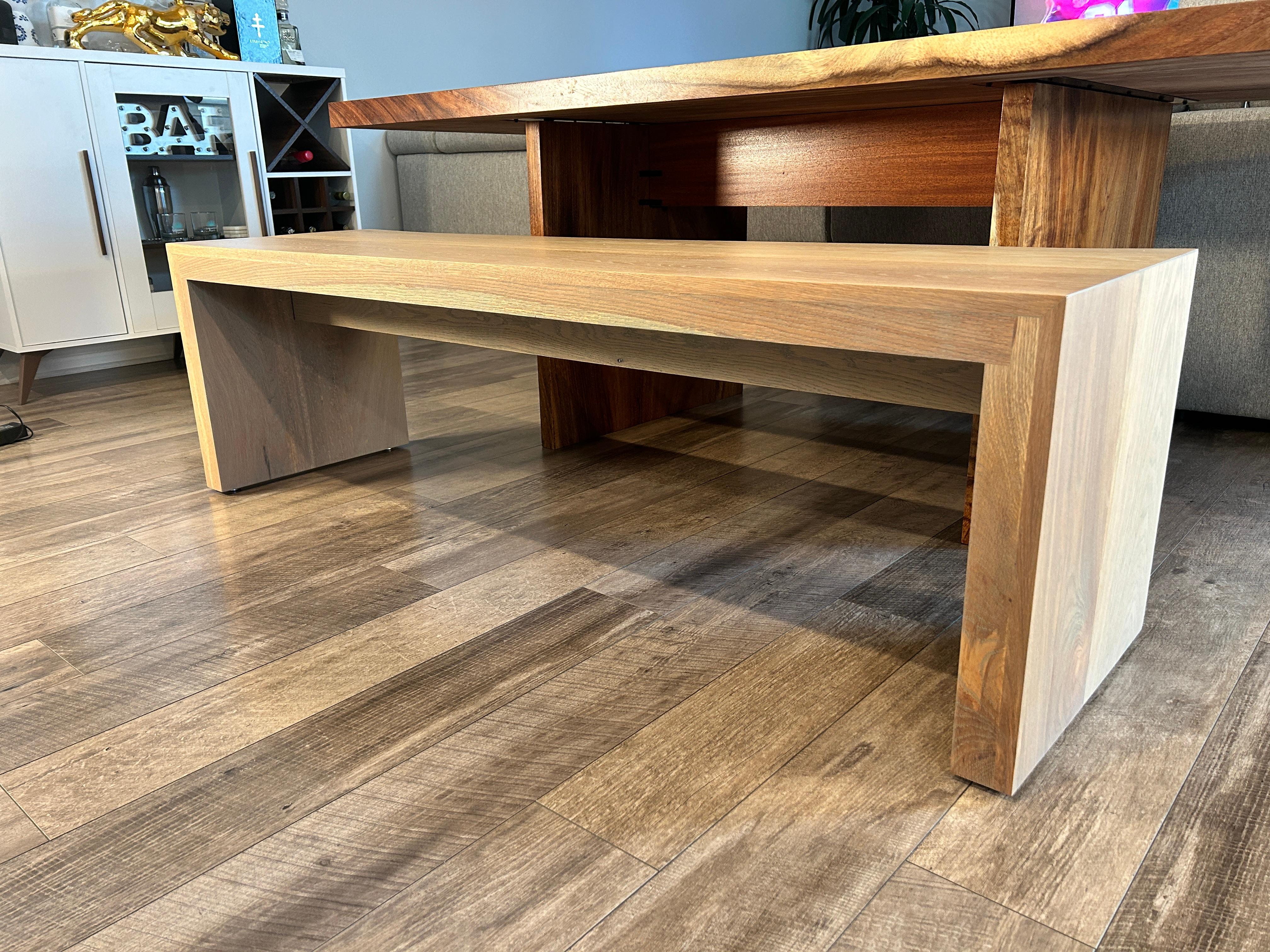 21st Century Minimalist Inspired Parota Slab Dining Table, Conference ...