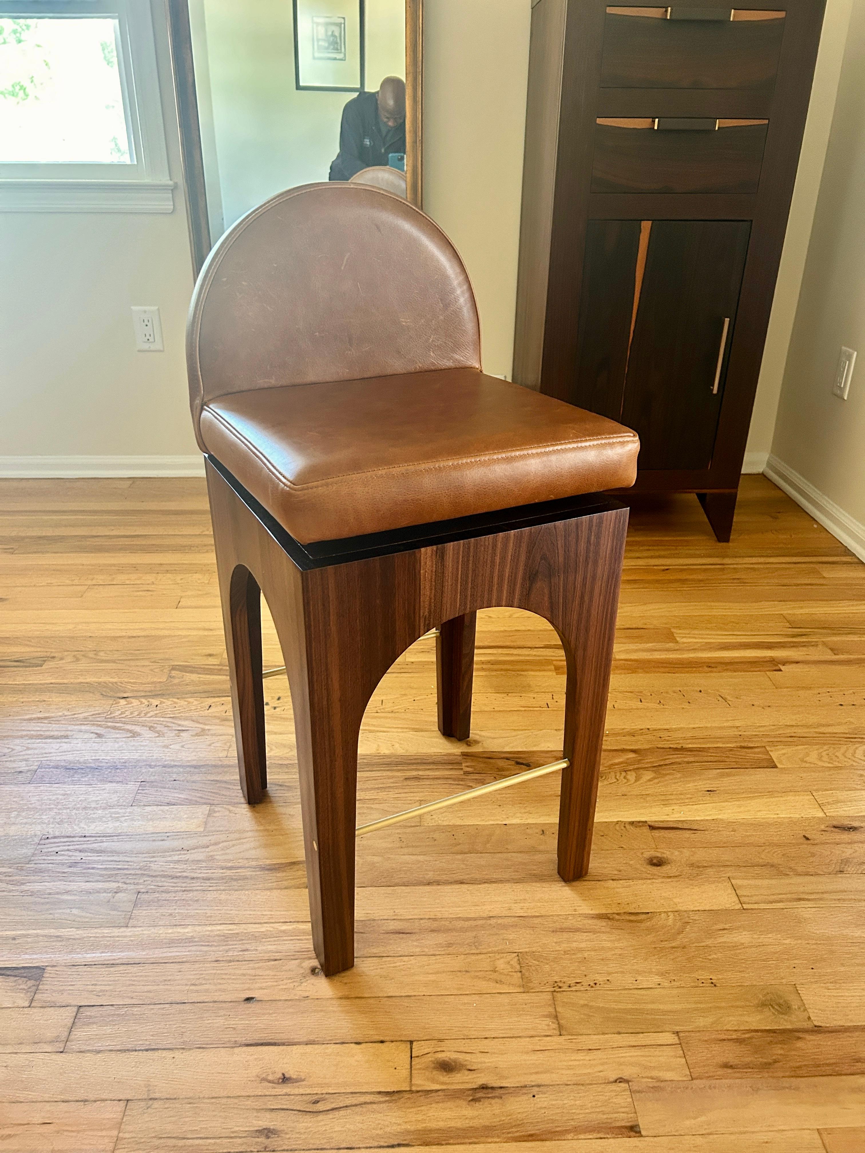 21st Century Minimalist Rift Sawn White Oak Swivel Counter Stool For ...