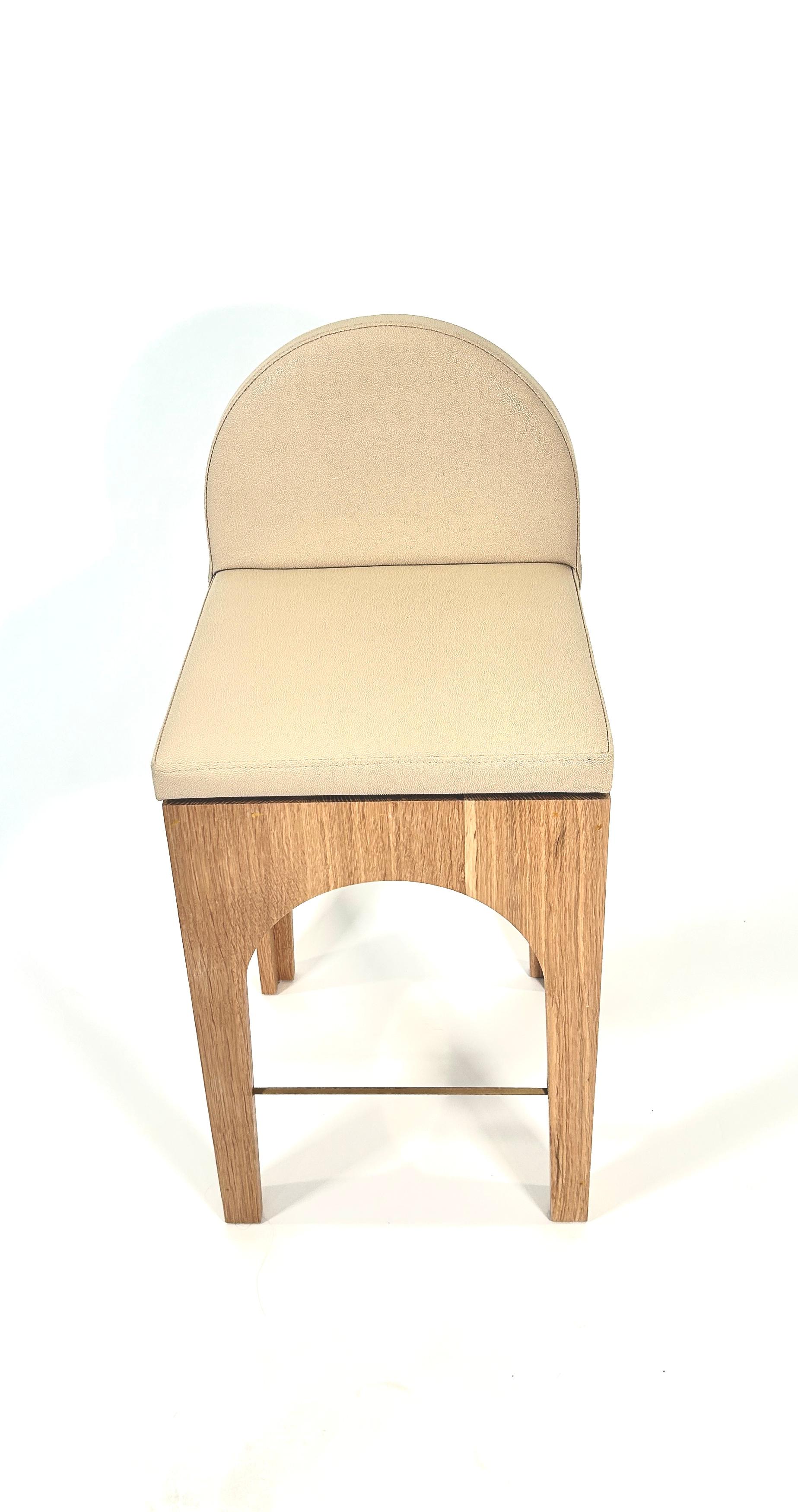 21st Century Minimalist Rift Sawn White Oak Swivel Counter Stool For ...