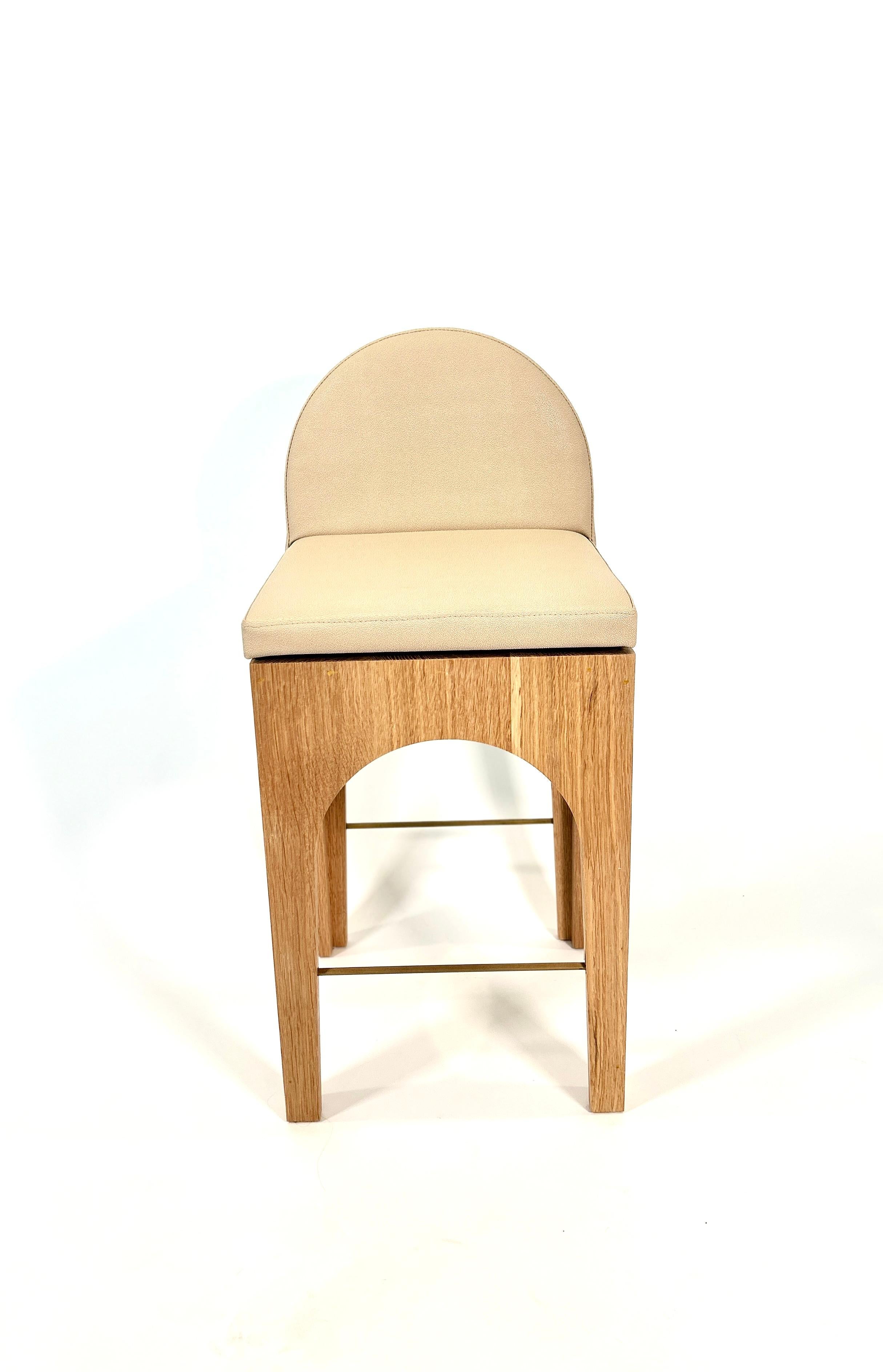 21st Century Minimalist Rift Sawn White Oak Swivel Counter Stool For ...