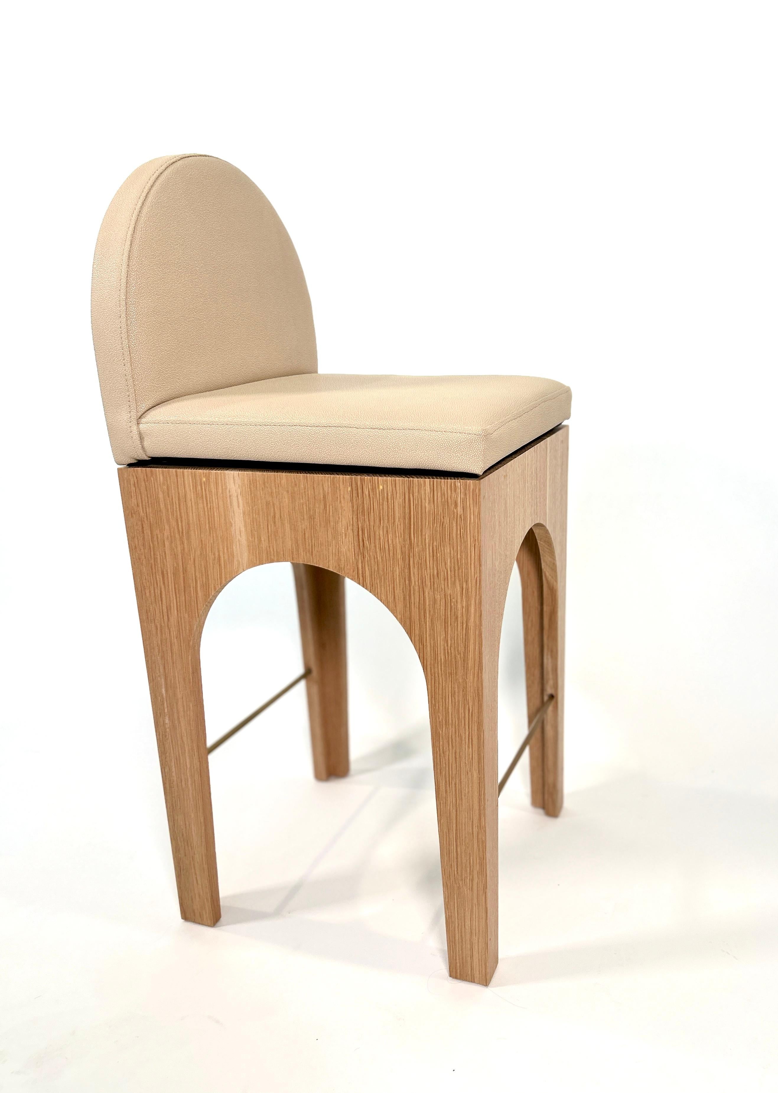 21st Century Minimalist Rift Sawn White Oak Swivel Counter Stool For ...
