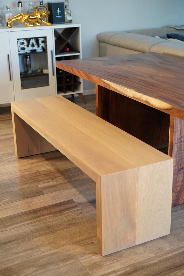 21st Century Minimalist White Oak Dining, Entry Seating Bench For Sale ...