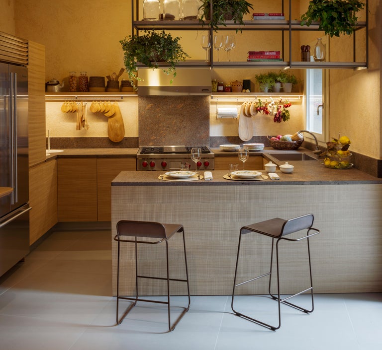 21st Century Modern Brown Wooden Low Stool Flow Made in Italy For Sale ...