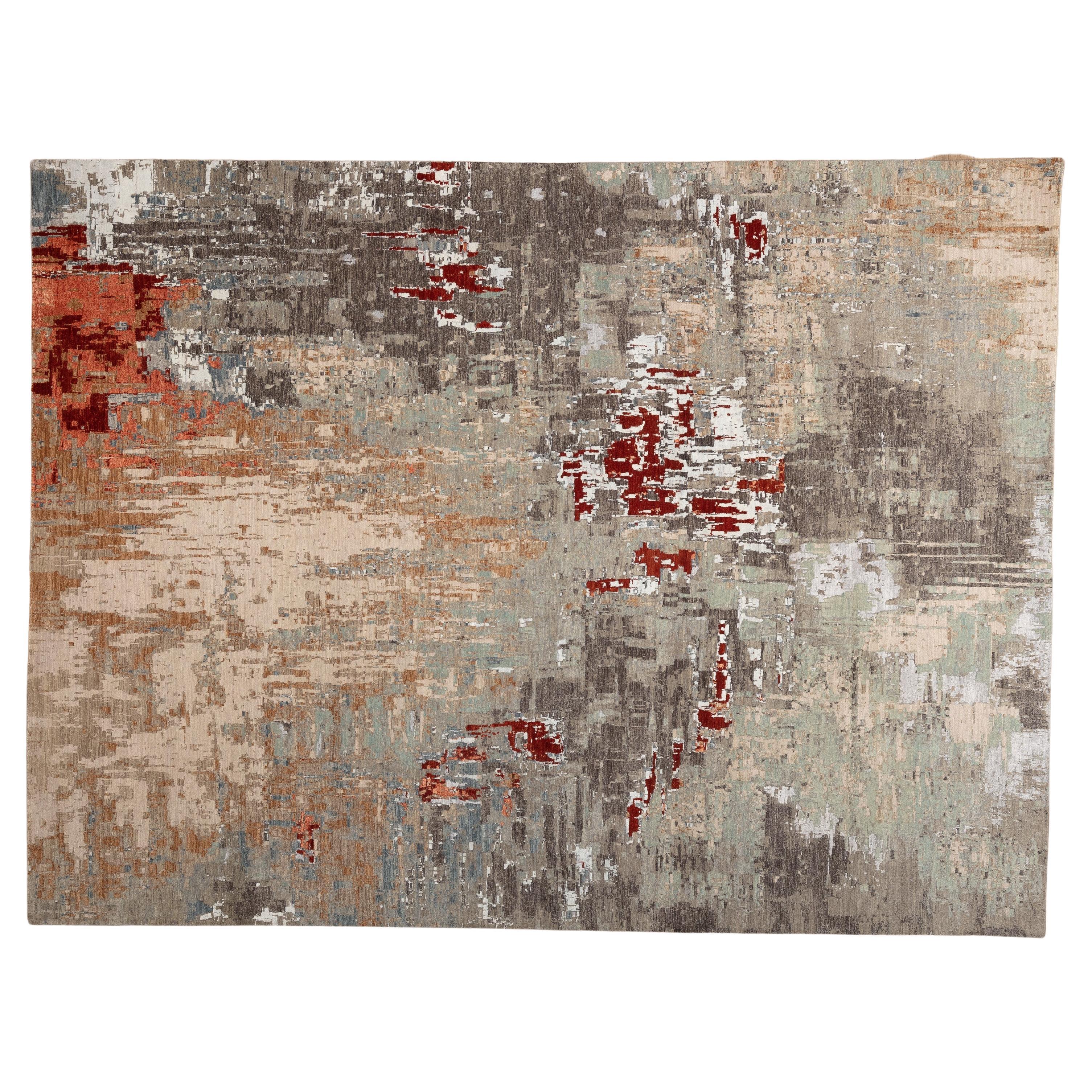 21st Century Modern Texture Wool Rug Customized For Sale at 1stDibs