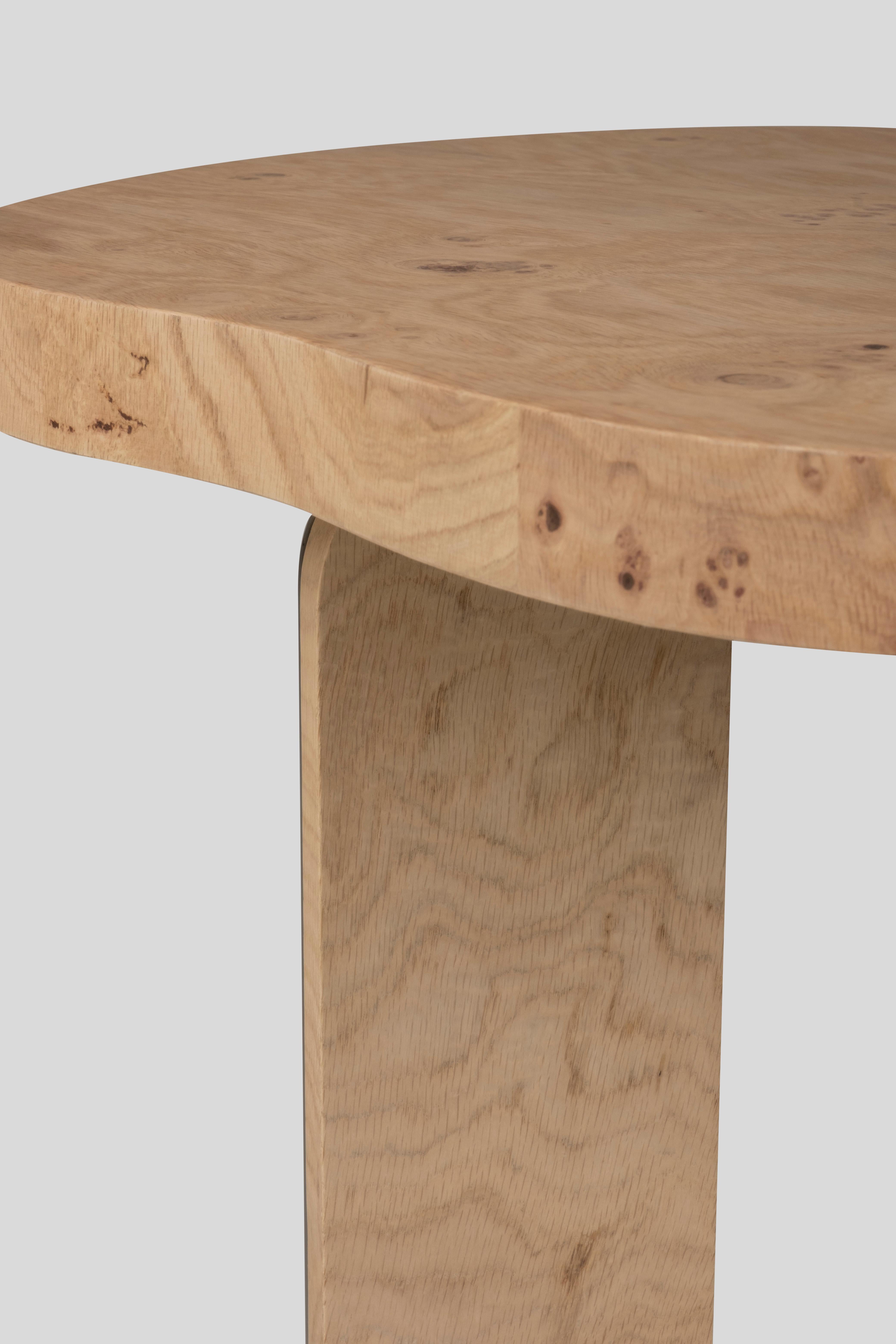 Organic Modern Dornes Side Table Oak Brass Handmade in Portugal by ...