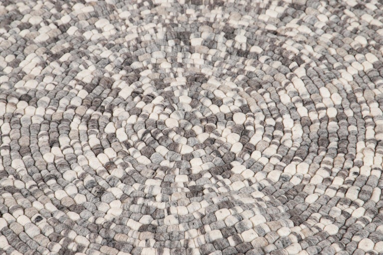 21st Century Modern Felted Round Texture Wool Rug For Sale at 1stDibs ...