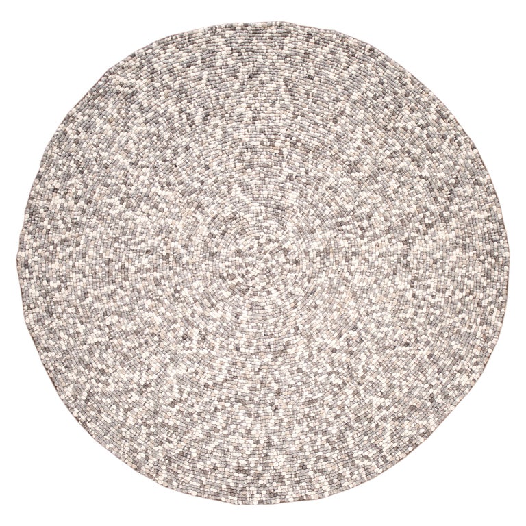 21st Century Modern Felted Round Texture Wool Rug For Sale at 1stDibs ...