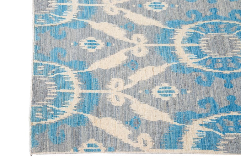 21st Century Modern Ikat Wool Rug For Sale at 1stDibs