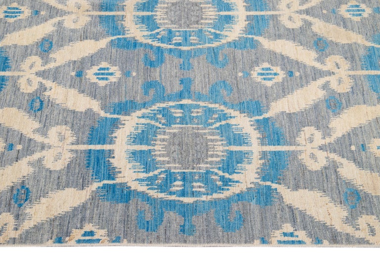 21st Century Modern Ikat Wool Rug For Sale at 1stDibs