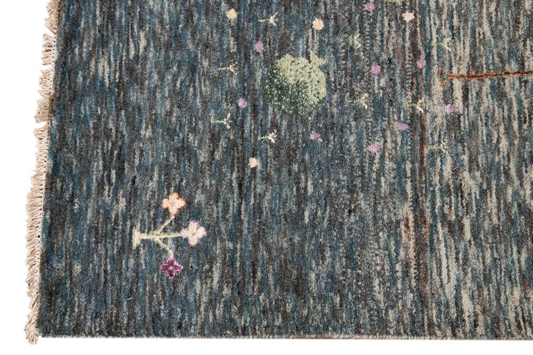 21st Century Modern Indian Gabbeh Style Rug For Sale at 1stDibs