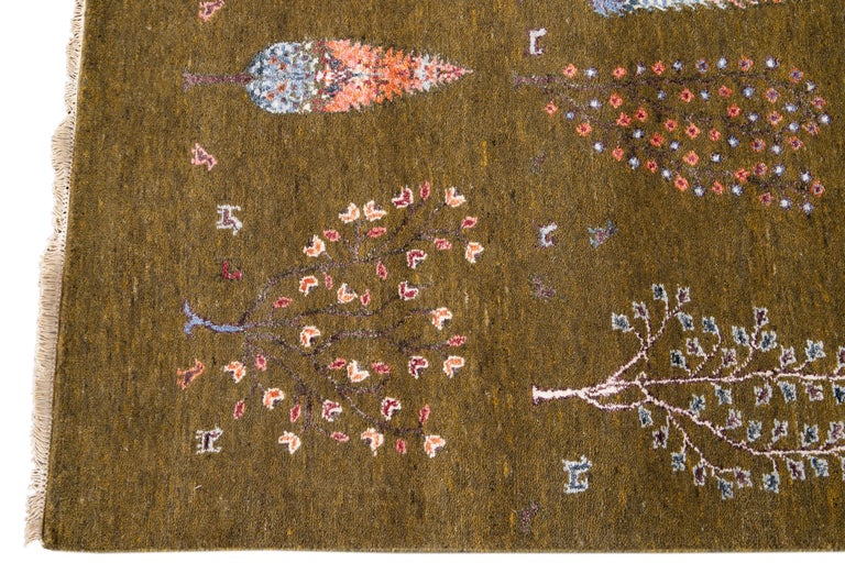 21st Century Modern Indian Gabbeh Style Rug For Sale at 1stDibs