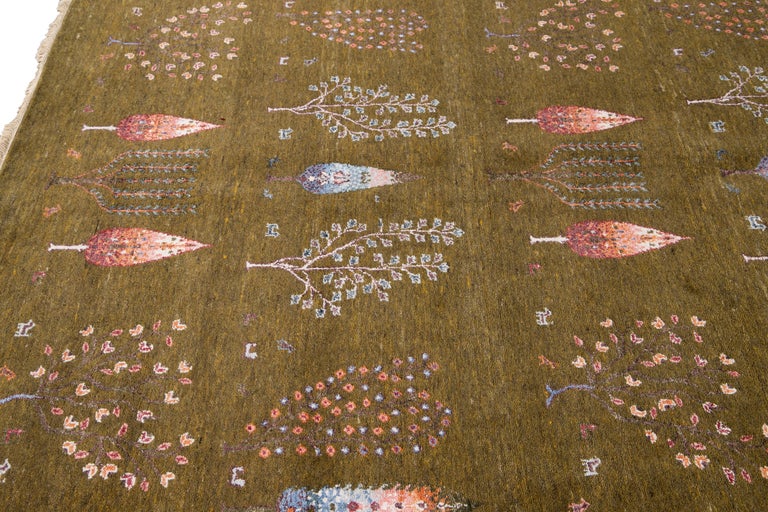 21st Century Modern Indian Gabbeh Style Rug For Sale at 1stDibs