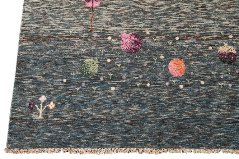 21st Century Modern Indian Gabbeh Style Rug For Sale at 1stDibs