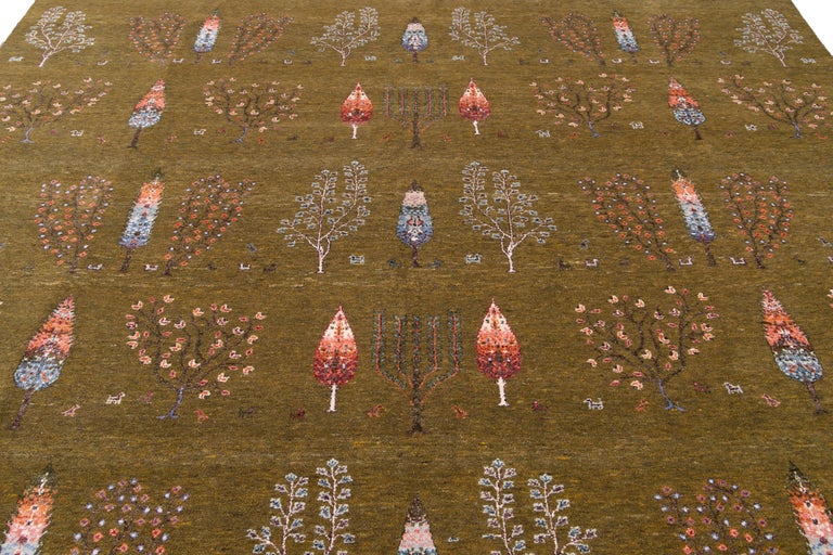 21st Century Modern Indian Gabbeh Style Rug For Sale at 1stDibs