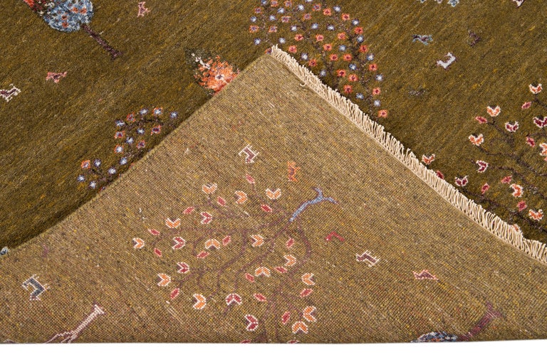 21st Century Modern Indian Gabbeh Style Rug For Sale at 1stDibs