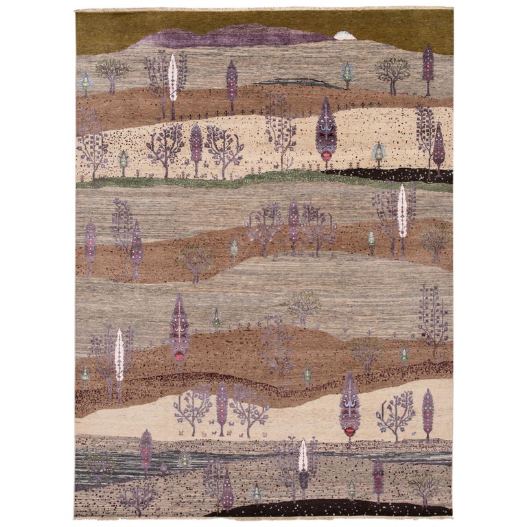 21st Century Modern Indian Gabbeh Style Rug For Sale at 1stDibs