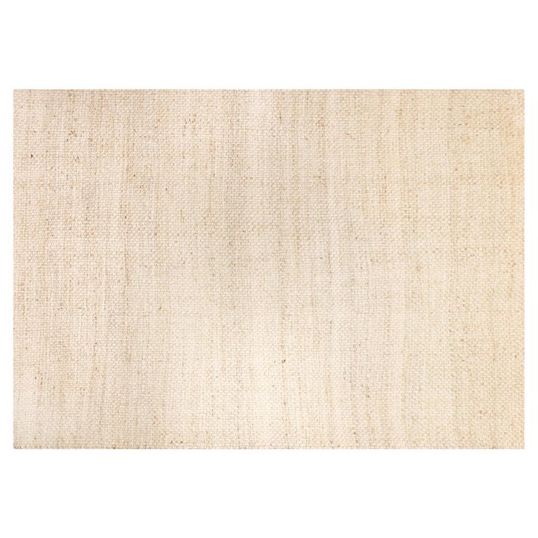 Modern Handwoven Jute Carpet Rug Ivory Basket For Sale at 1stDibs