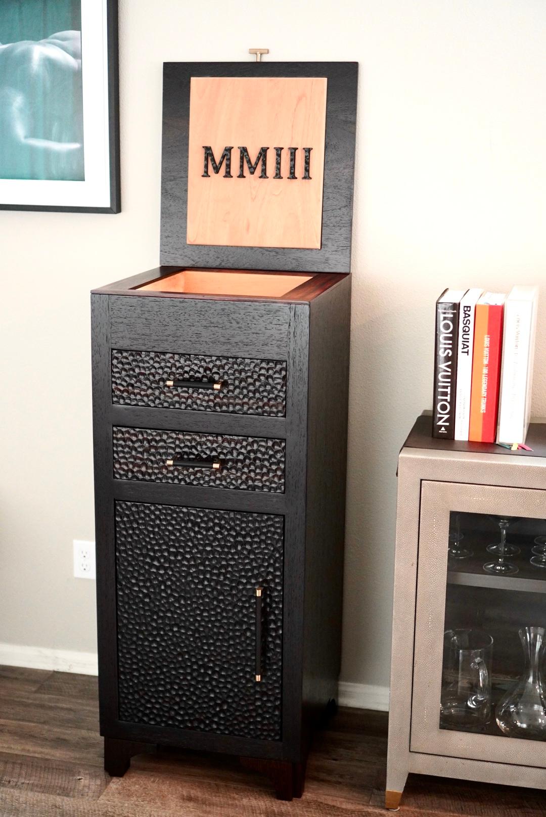 21st Century Modern Liquor Cabinet Humidor Wenge, Macassar Ebony ...