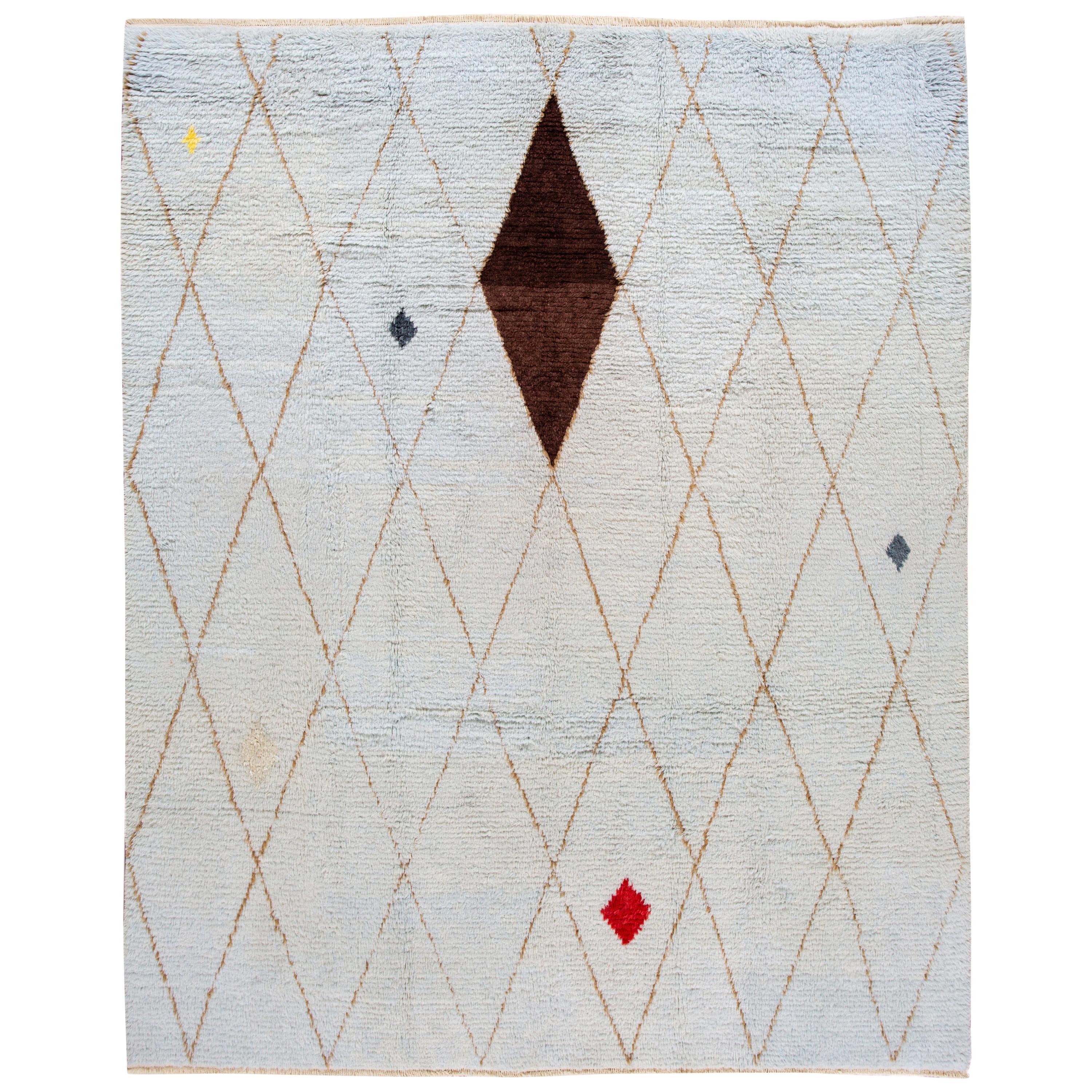 21st Century Modern Moroccan-Style Wool Rug For Sale at 1stDibs