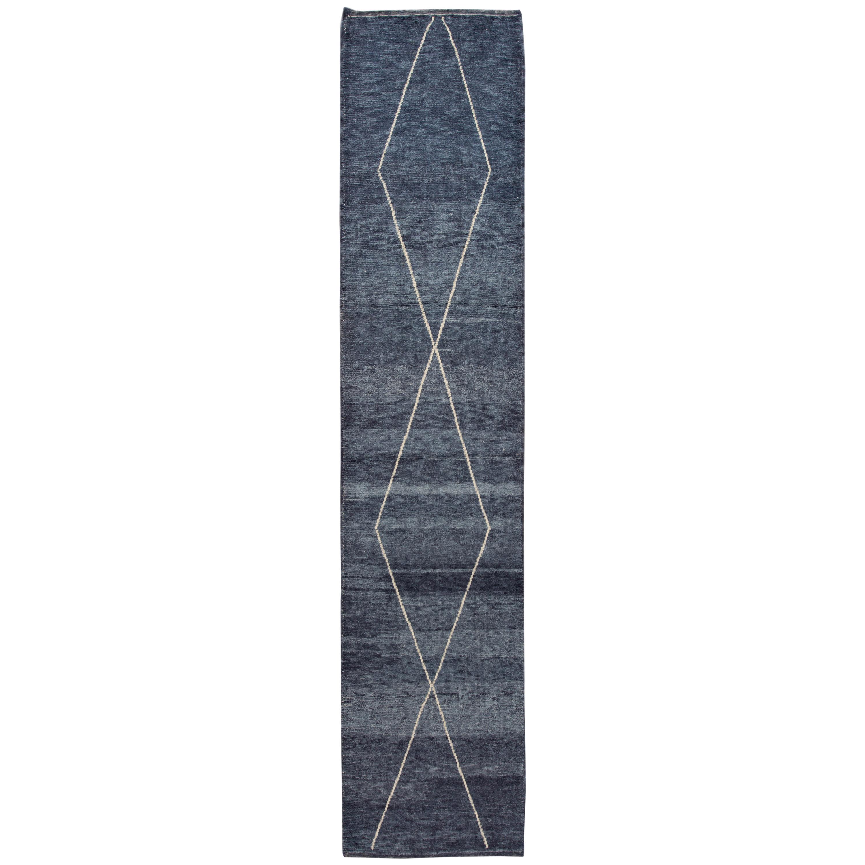 21st Century Modern Moroccan Style Wool Runner For Sale at 1stDibs