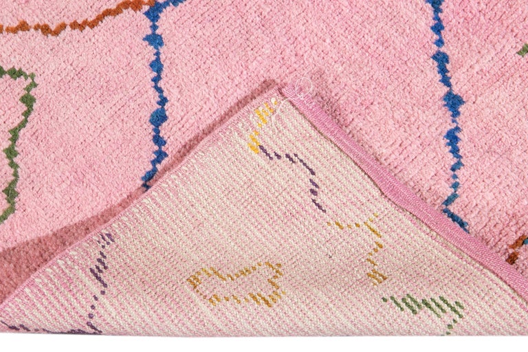 21st Century Modern Moroccan Style Wool Runner Rug For Sale at 1stDibs