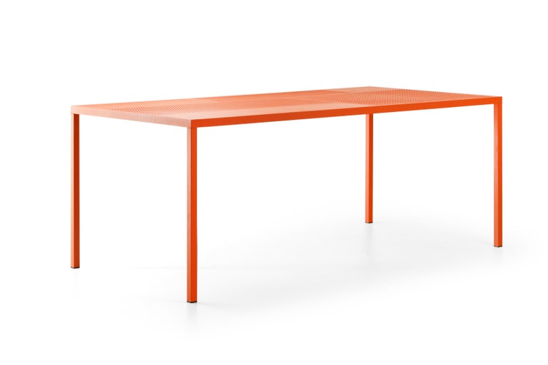 21st Century Modern Perforated Steel Rectangular Table Outdoor Neo Made ...