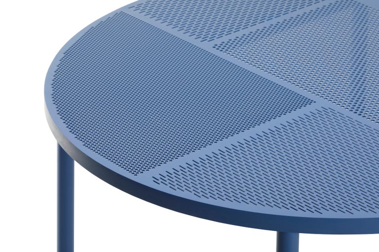 21st Century Modern Perforated Steel Round Table for Outdoor Neo Made ...
