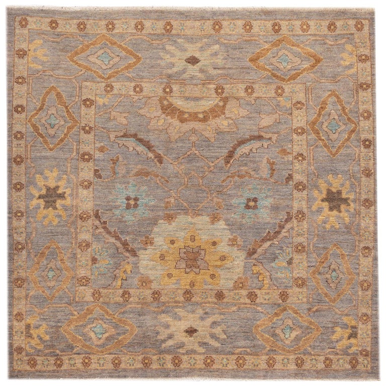 21st Century Modern Persian Square Sultanabad Rug For Sale at 1stDibs