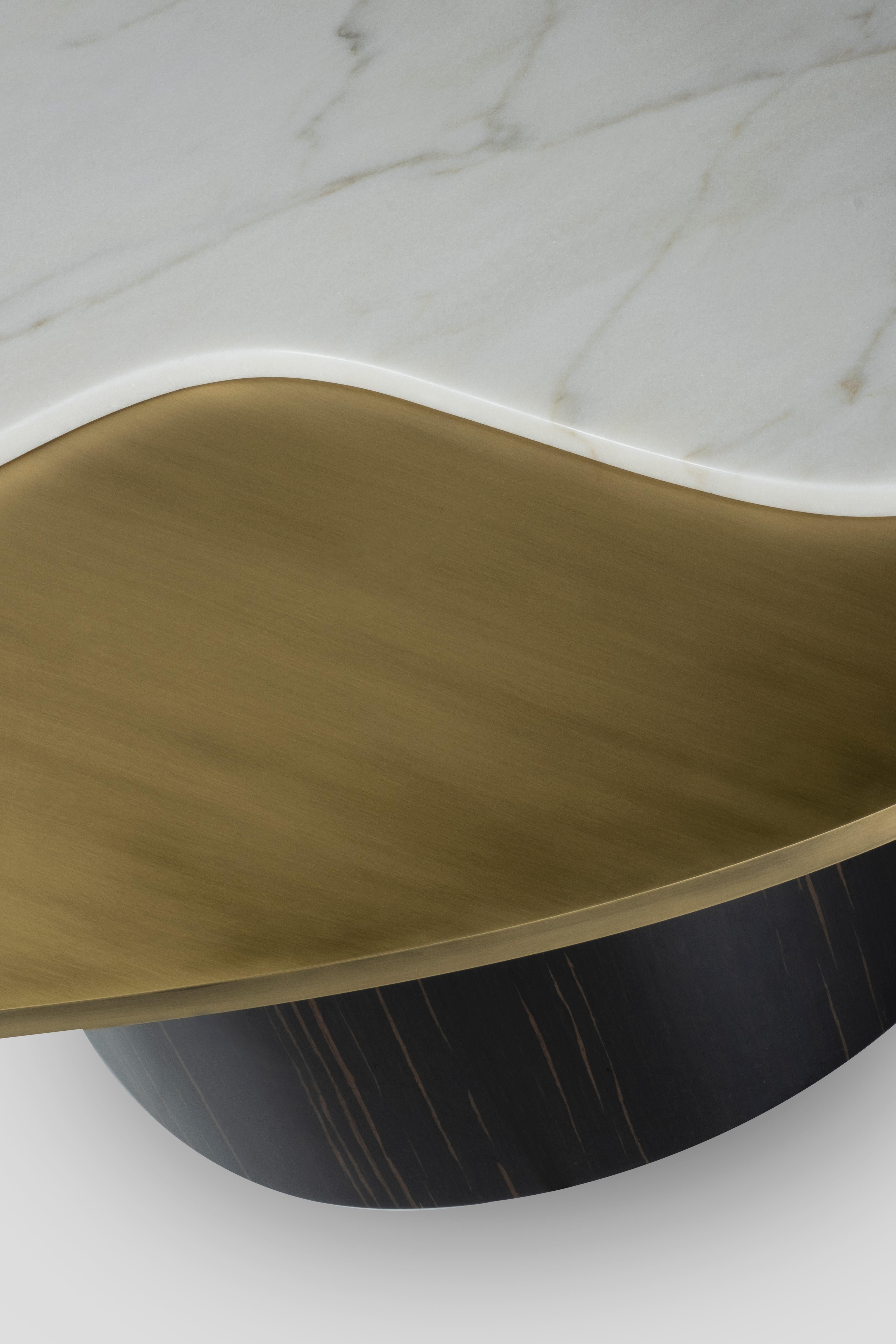 Modern Landscape Nesting Coffee Tables Marble Brass Handmade Portugal ...