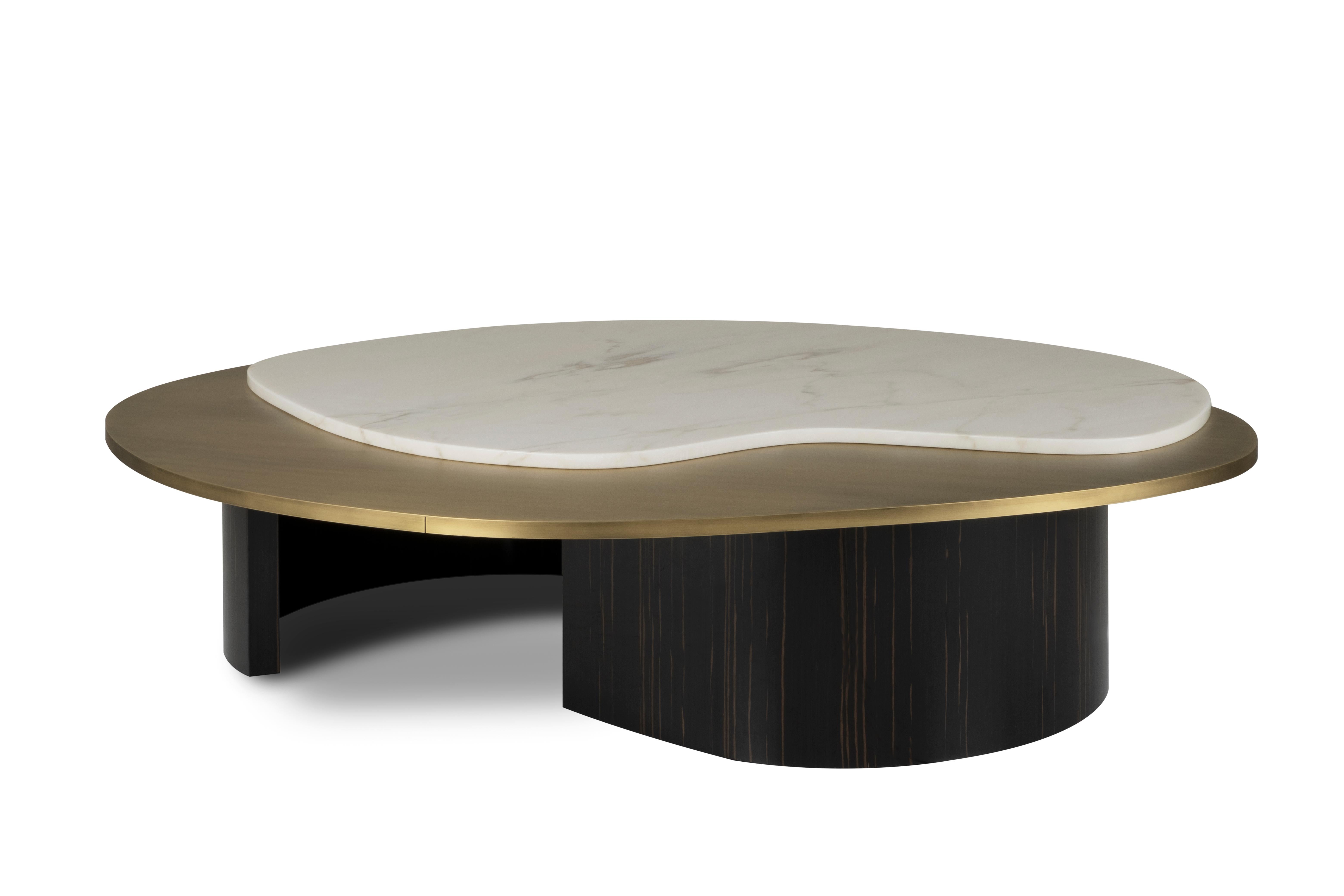 Modern Landscape Nesting Coffee Tables Marble Brass Handmade Portugal ...