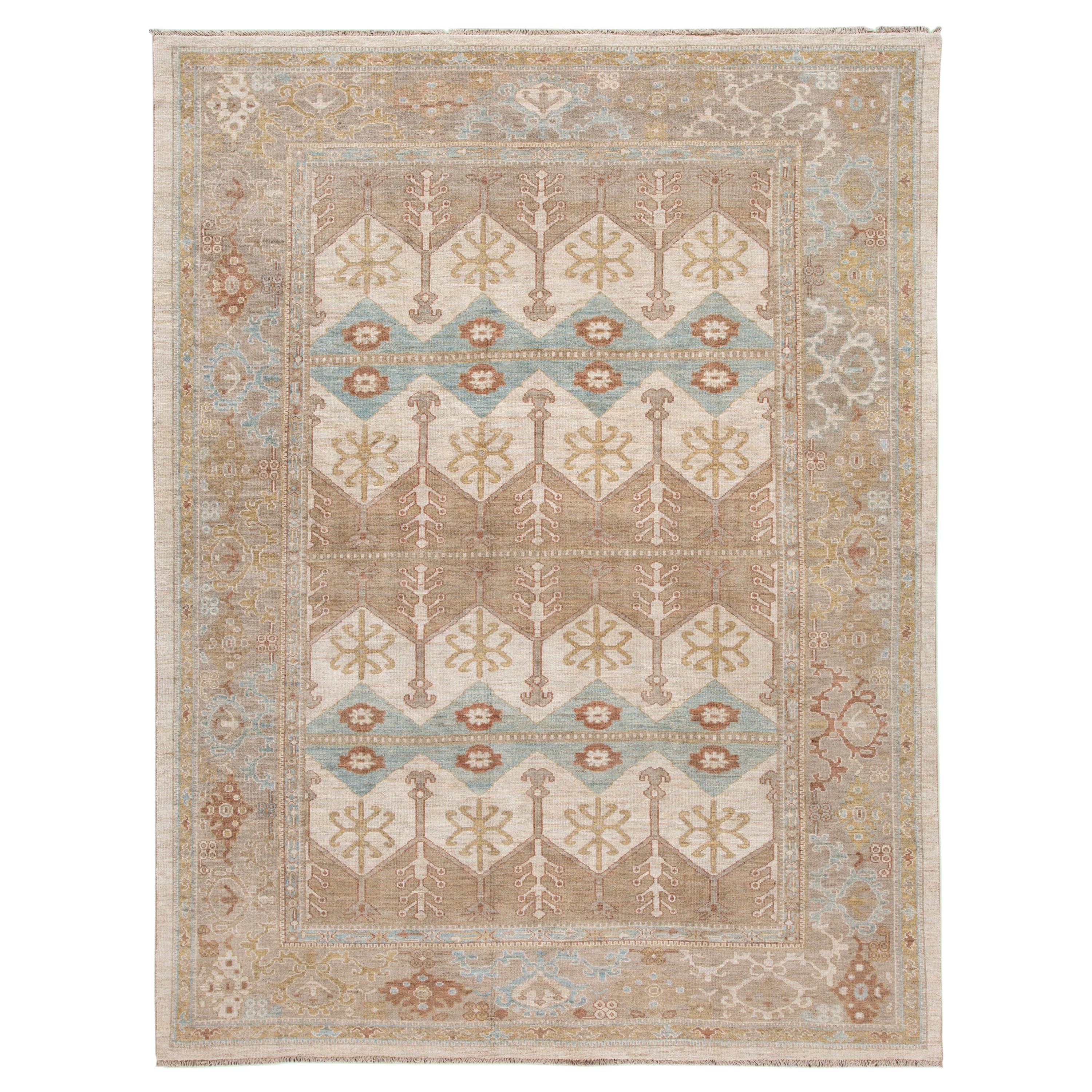 Mid-Century Modern Large Rectangular Safavieh Sultanabad Indian Wool ...