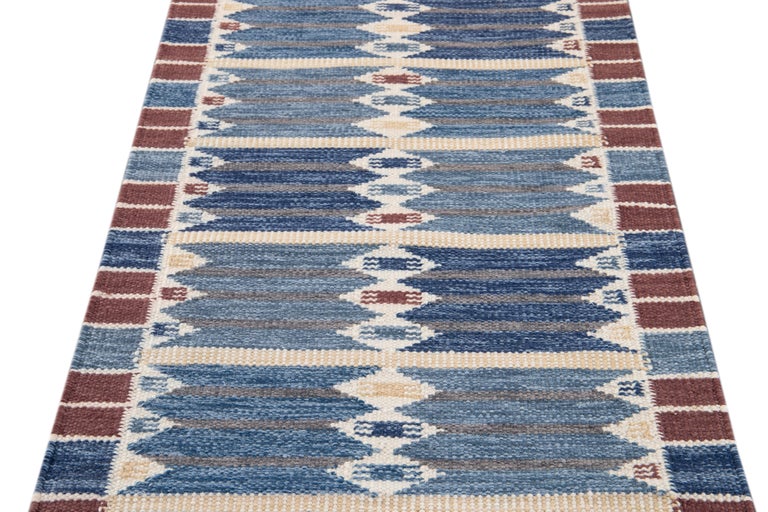 21st Century Modern Swedish Style Wool Runner Rug at 1stDibs